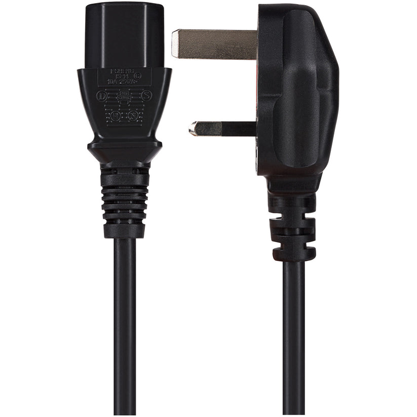 Maplin Power Lead IEC C13 Female Plug to UK 3 Pin Mains Plug - 3m, 13 ...