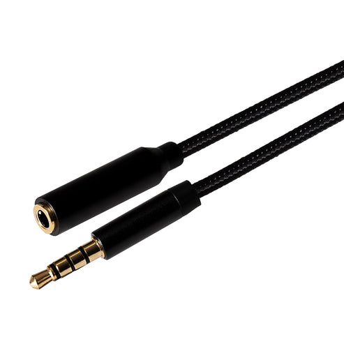 Maplin Premium 3.5mm 4 Pole Jack Extension Cable - Black, 3m | Cables ...