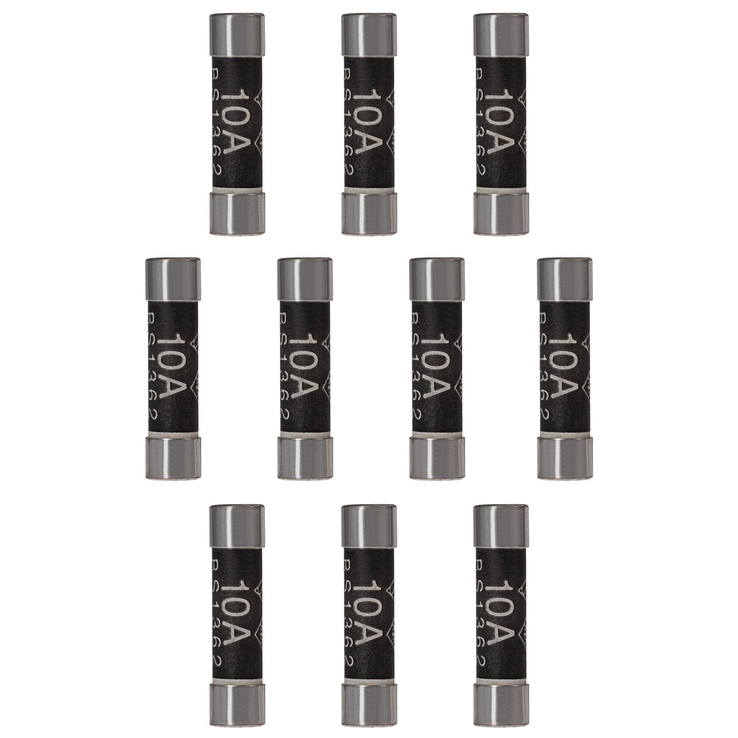 Maplin 10 AMP Domestic Fuse BS1362 6.3mm x 25.4mm - Pack of 10 ...