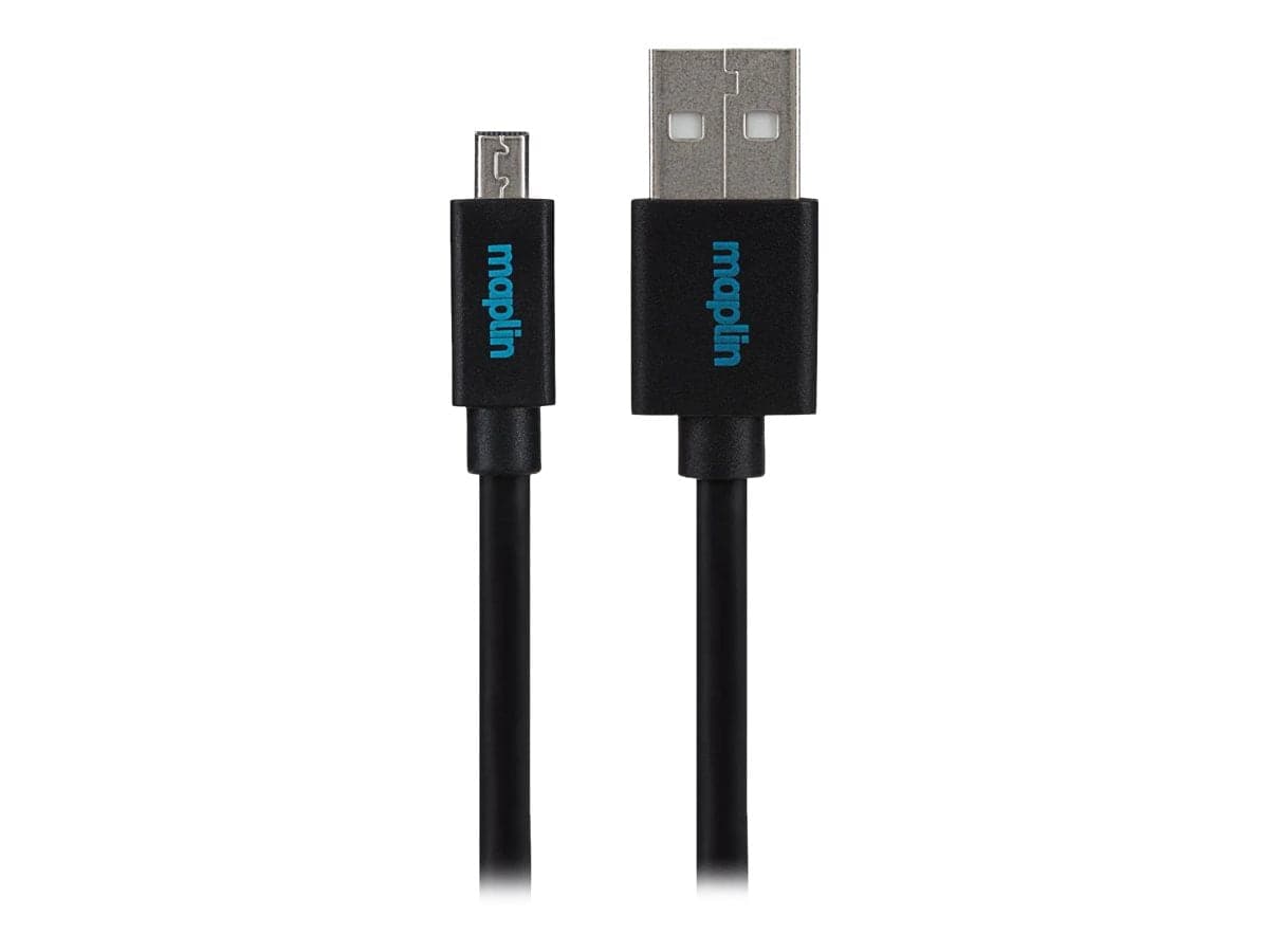 Maplin USB-A to 8-Pin Mini USB Cable - Data and Photo Transfer Black ...