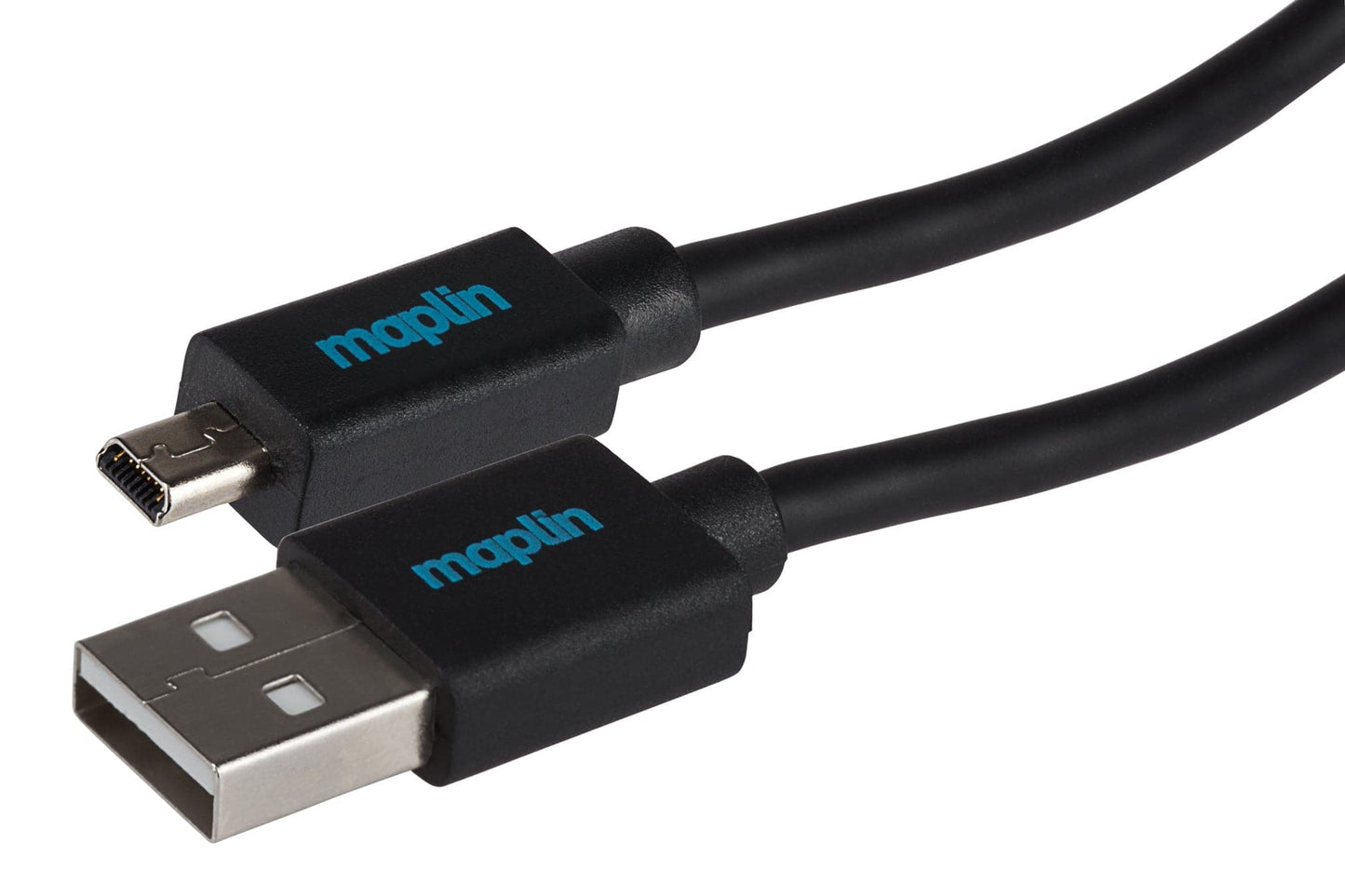 Maplin USB-A to 8-Pin Mini USB Cable - Data and Photo Transfer Black ...